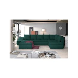 MF Design Gio Recamiere Links in Flaschengr&uuml;n - (L) 190 x (B) 351 x (H) 82 cm | Gr.: onesize