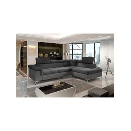 MF Design Eduardo Recamiere Rechts in Anthrazit - (L) 202 x (B) 275 x (H) 88 cm | Gr.: onesize