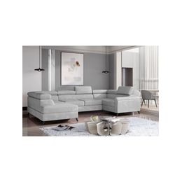 MF Design Esco Recamiere Links in Hellgrau - (L) 200 x (B) 336 x (H) 92 cm | Gr.: onesize