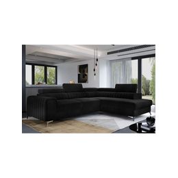 MF Design Lauryn Recamiere Rechts in Schwarz - (L) 205 x (B) 278 x (H) 92 cm | Gr.: onesize