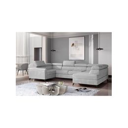 MF Design Esco Recamiere Rechts in Hellgrau - (L) 200 x (B) 336 x (H) 92 cm | Gr.: onesize