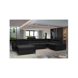 MF Design Joseppe Recamiere Rechts in Schwarz - (L) 200 x (B) 360 x (H) 92 cm | Gr.: onesize