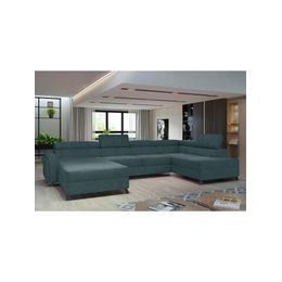 MF Design Joseppe Recamiere Rechts in Blau - (L) 200 x (B) 360 x (H) 92 cm | Gr.: onesize
