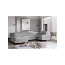 MF Design Esco Recamiere Links in Hellgrau - (L) 200 x (B) 336 x (H) 92 cm | Gr.: onesize