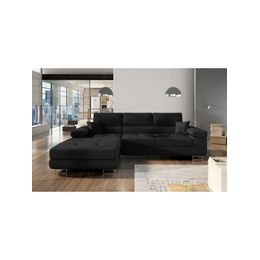 MF Design Amanda Recamiere Links in Schwarz - (L) 203 x (B) 289 x (H) 85 cm | Gr.: onesize