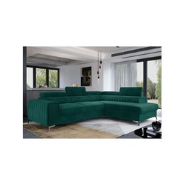 MF Design Lauryn Recamiere Rechts in Flaschengr&uuml;n - (L) 205 x (B) 278 x (H) 92 cm | Gr.: onesize