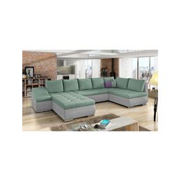 MF Design Gio Recamiere Links in Graugr&uuml;n - (L) 190 x (B) 351 x (H) 82 cm | Gr.: onesize