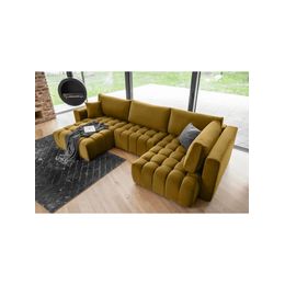 MF Design Bonita Recamiere Links in Senfgelb - (L) 175 x (B) 350 x (H) 92 cm | Gr.: onesize