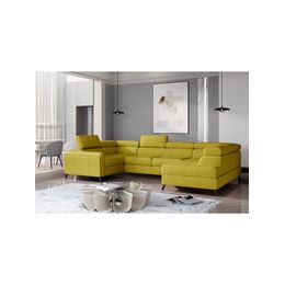 MF Design Esco Recamiere Rechts in Senfgelb - (L) 200 x (B) 336 x (H) 92 cm | Gr.: onesize
