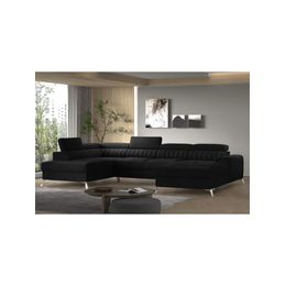 MF Design Lazy Recamiere Links in Schwarz - (L) 202 x (B) 354 x (H) 92 cm | Gr.: onesize