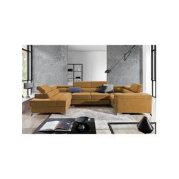 MF Design Tiya Recamiere Links in Senfgelb - (L) 342 x (B) 342 x (H) 88 cm | Gr.: onesize