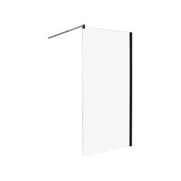 Beliani Duschwand AHAUS in Transparent/Schwarz - (W) 100 x (H) 190 x (L) 100 cm | Gr.: onesize