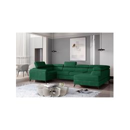 MF Design Esco Recamiere Rechts in Smaragd - (L) 200 x (B) 336 x (H) 92 cm | Gr.: onesize
