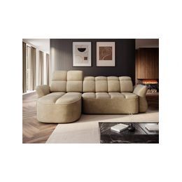 MF Design Benny Recamiere Links in Braunbeige - (L) 185 x (B) 301 x (H) 115 cm | Gr.: onesize