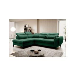 MF Design Nobel Recamiere Links in Flaschengr&uuml;n - (L) 265 x (B) 265 x (H) 100 cm | Gr.: onesize