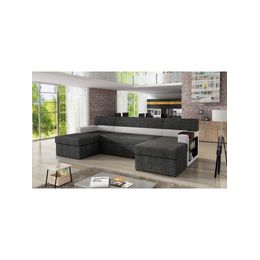 MF Design Narkos Recamiere Rechts in Schwarz - (L) 159 x (B) 310 x (H) 90 cm | Gr.: onesize