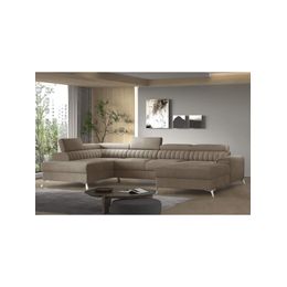 MF Design Lazy Recamiere Links in Braunbeige - (L) 202 x (B) 354 x (H) 92 cm | Gr.: onesize
