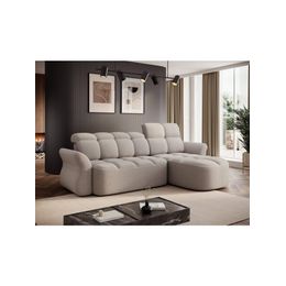 MF Design Benny Recamiere Rechts in Beige - (L) 185 x (B) 301 x (H) 115 cm | Gr.: onesize