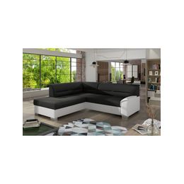 MF Design Bergamo Recamiere Links in Schwarz - (L) 214 x (B) 247 x (H) 83 cm | Gr.: onesize