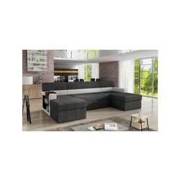 MF Design Narkos Recamiere Links in Schwarz - (L) 159 x (B) 310 x (H) 90 cm | Gr.: onesize