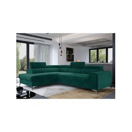 MF Design Lauryn Recamiere Links in Flaschengr&uuml;n - (L) 205 x (B) 278 x (H) 92 cm | Gr.: onesize