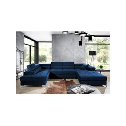MF Design Eduard Recamiere Links in Navyblau - (L) 205 x (B) 337 x (H) 88 cm | Gr.: onesize