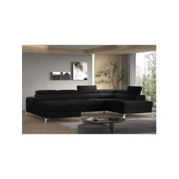 MF Design Lazy Recamiere Rechts in Schwarz - (L) 202 x (B) 354 x (H) 92 cm | Gr.: onesize