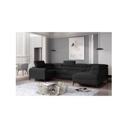 MF Design Esco Recamiere Rechts in Schwarz - (L) 200 x (B) 336 x (H) 92 cm | Gr.: onesize