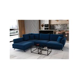 MF Design Lardo Recamiere Links in Marineblau - (L) 191 x (B) 276 x (H) 90 cm | Gr.: onesize