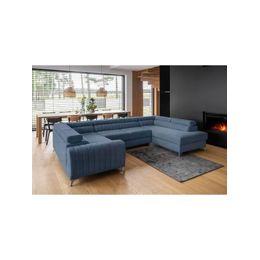 MF Design Luisa Recamiere Rechts in Blau - (L) 202 x (B) 347 x (H) 92 cm | Gr.: onesize