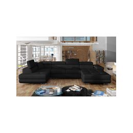 MF Design Rodri Recamiere Links in Schwarz - (L) 202 x (B) 345 x (H) 90 cm | Gr.: onesize