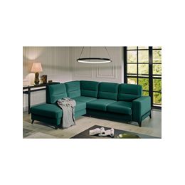 MF Design Cassada Recamiere Links in Flaschengr&uuml;n - (L) 237 x (B) 277 x (H) 100 cm | Gr.: onesize