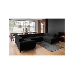 MF Design Luisa Recamiere Rechts in Schwarz - (L) 202 x (B) 347 x (H) 92 cm | Gr.: onesize