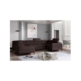 MF Design Esco Recamiere Links in Braun - (L) 200 x (B) 336 x (H) 92 cm | Gr.: onesize
