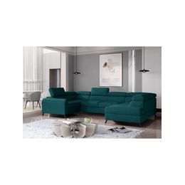 MF Design Esco Recamiere Rechts in Gr&uuml;n - (L) 200 x (B) 336 x (H) 92 cm | Gr.: onesize