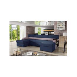 MF Design Narkos Recamiere Rechts in Marineblau - (L) 159 x (B) 310 x (H) 90 cm | Gr.: onesize