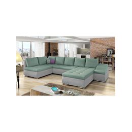 MF Design Gio Recamiere Rechts in Graugr&uuml;n - (L) 190 x (B) 351 x (H) 82 cm | Gr.: onesize