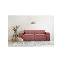 MF Design 2-Sitzer-Sofa Element in Cord Rosa in Rosa - (L) 210 x (B) 210 x (H) 74 cm | Gr.: onesize