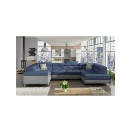 MF Design Lavin Recamiere Rechts in Blau - (L) 340 x (B) 340 x (H) 90 cm | Gr.: onesize