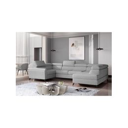 MF Design Esco Recamiere Rechts in Hellgrau - (L) 200 x (B) 336 x (H) 92 cm | Gr.: onesize
