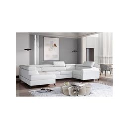 MF Design Esco Recamiere Links in Wei&szlig; - (L) 200 x (B) 336 x (H) 92 cm | Gr.: onesize