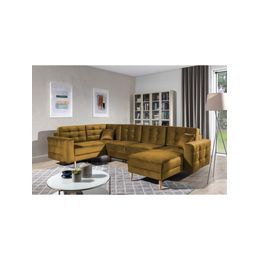 MF Design Ecksofa Thor in Velours Senf in Senf - (L) 320 x (B) 320 x (H) 90 cm | Gr.: onesize