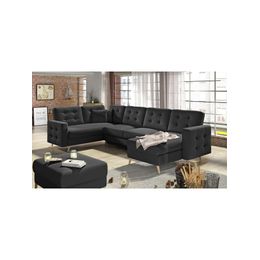 MF Design Ecksofa Thor in Kunstleder Schwarz in Schwarz - (L) 320 x (B) 320 x (H) 90 cm | Gr.: onesize