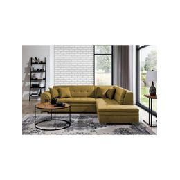 MF Design Piri Recamiere Rechts in Senfgelb - (L) 260 x (B) 260 x (H) 78 cm | Gr.: onesize