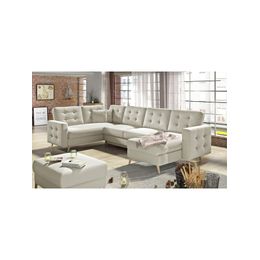 MF Design Ecksofa Thor in Kunstleder Creme in Creme - (L) 320 x (B) 320 x (H) 90 cm | Gr.: onesize