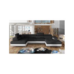 MF Design Rodri Recamiere Links in Schwarz - (L) 202 x (B) 345 x (H) 90 cm | Gr.: onesize