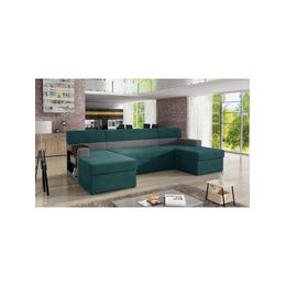 MF Design Narkos Recamiere Links in Flaschengr&uuml;n - (L) 159 x (B) 310 x (H) 90 cm | Gr.: onesize
