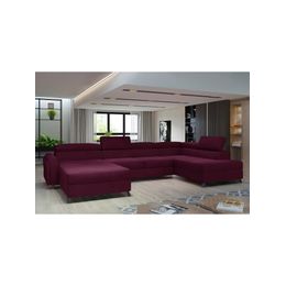 MF Design Joseppe Recamiere Rechts in Weinrot - (L) 200 x (B) 360 x (H) 92 cm | Gr.: onesize