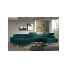 MF Design Lazy Recamiere Rechts in Gr&uuml;n - (L) 202 x (B) 354 x (H) 92 cm | Gr.: onesize