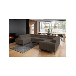 MF Design Luisa Recamiere Links in Hellbraun - (L) 202 x (B) 347 x (H) 92 cm | Gr.: onesize
